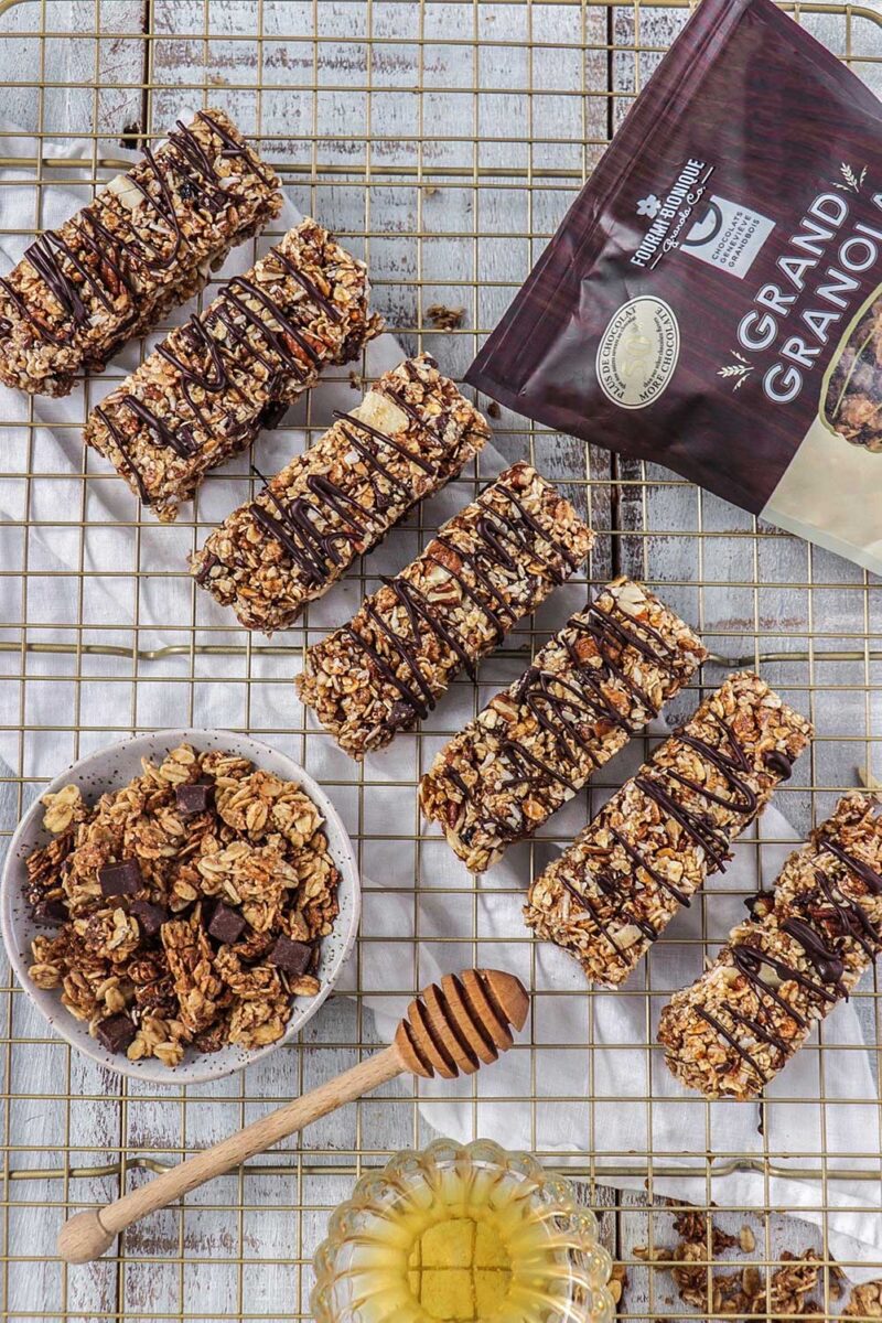 Barres tendres sans cuisson au chocolat et granola | La Fourmi