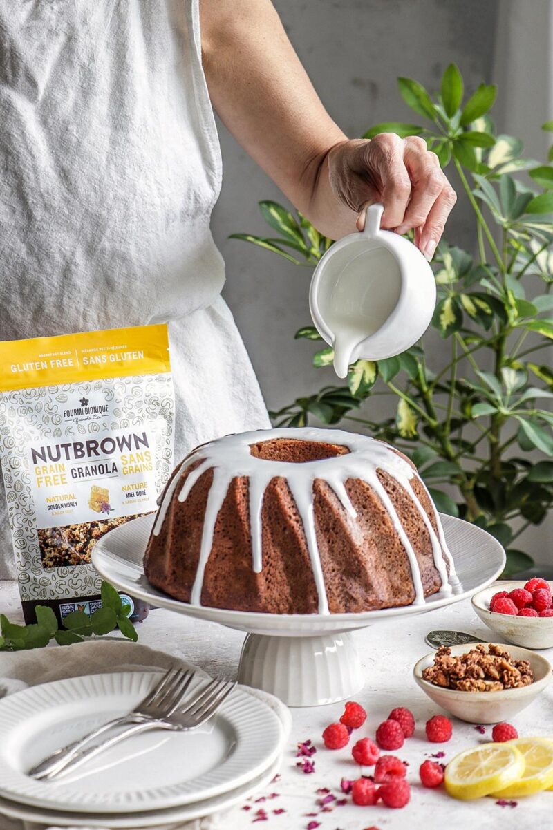 Bundt Cake with Lemon, Raspberries, White Chocolate and Muesli | La Fourmi